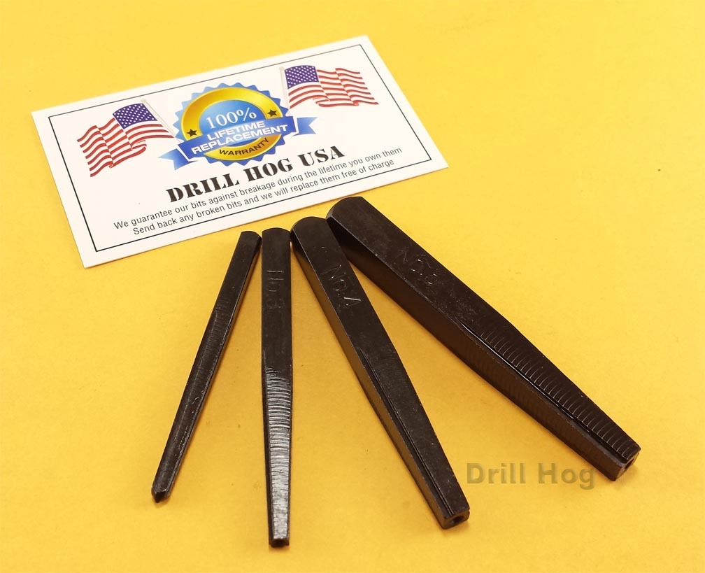 4Pc Square Easy Out Set EZOut Round Screw Extractors Straight Lifetime ...