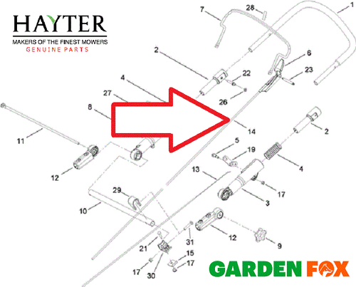 Genuine Hayter R53S 53cm Recycler OPC CABLE (engine) 107-3903 1073903 ...