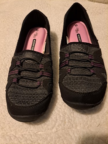 Cool Wave Memory Foam Slip On Shoe Women's Size 10 Black Purple | eBay