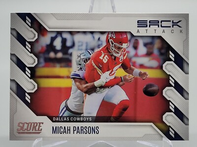 2022 PANINI SCORE MICAH PARSONS SACK ATTACK FOOTBALL CARD COWBOYS NFL ...