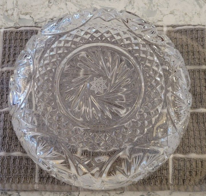 Badash Vintage Glass Bowl Poland 24% Lead Crystal New 8" Snowflake ...
