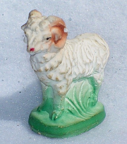 VINTAGE MID CENTURY ERA CHRISTMAS NATIVITY CHALK RAM FIGURINE | eBay
