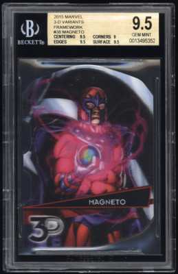 2015 Marvel 3D Variants Die Cut Framework MAGNETO insert BGS 9.5 Gem ...