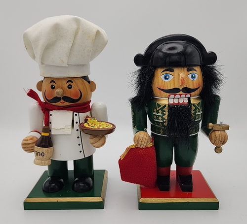 World Market Wooden 2011 Holiday Nutcracker Matador Eduardo AND Chef ...