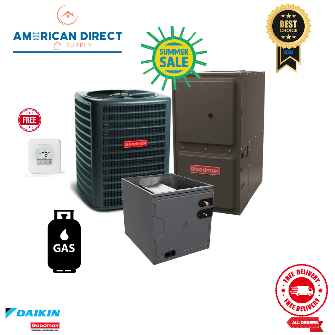 4 Ton 14.5 SEER2 Goodman Central AC & 80,000 BTU 96% Gas Split System, Upflow | eBay