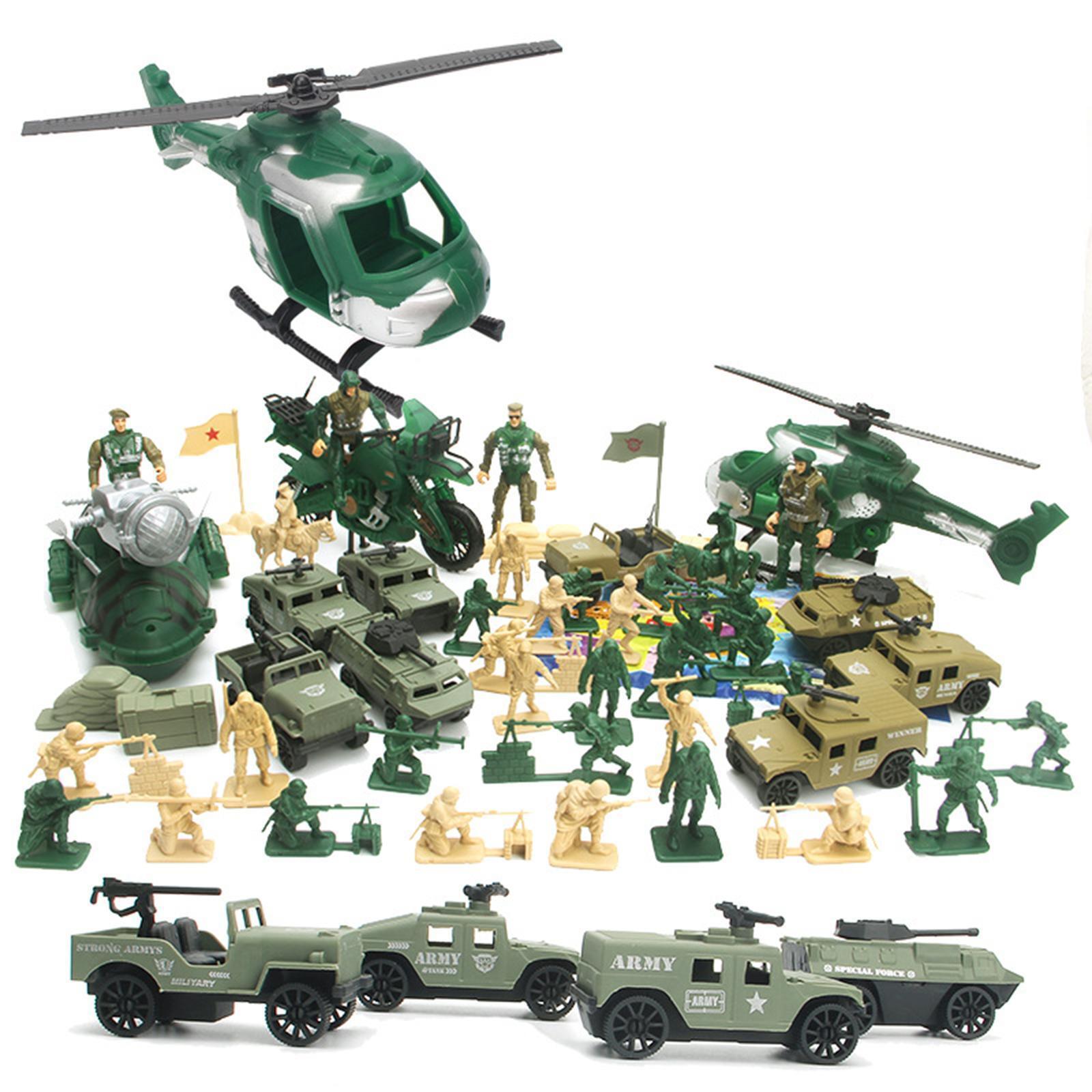 48 Pieces Army Vehicles Set Model Toys Model with Map War Boys Girls | eBay