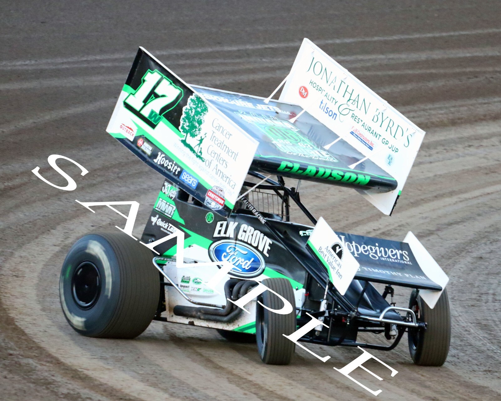 BRYAN CLAUSON #17W ELK GROVE WoO SPRINT CAR RACING ON TRACK 8X10 GLOSSY ...