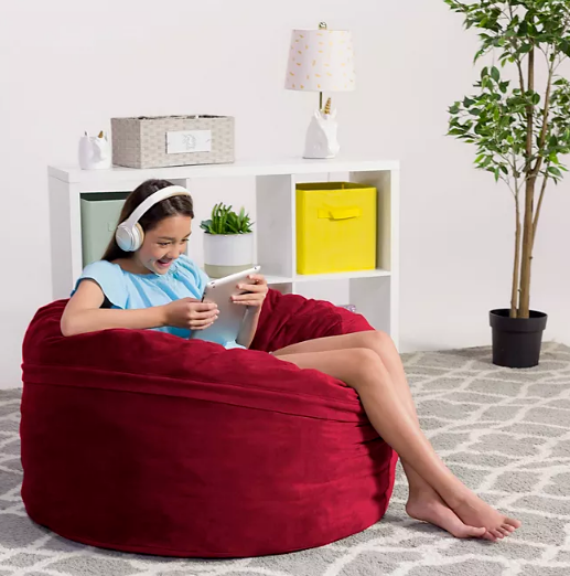 Comfy Sacks Kids 3’ Memory Foam Bean Bag Chair (Red) | eBay
