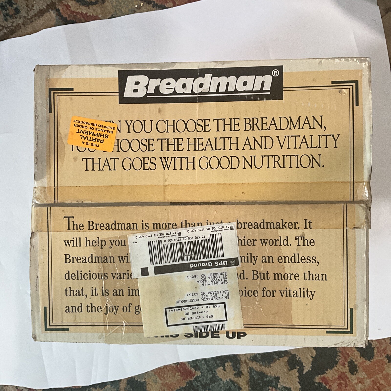 Breadman Automatic Bread Maker Machine Model No. TR441 for sale online ...