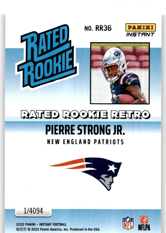 2022 PANINI INSTANT RATED ROOKIE JASON PIERRE-PAUL RC NEW YORK GIANTS # ...