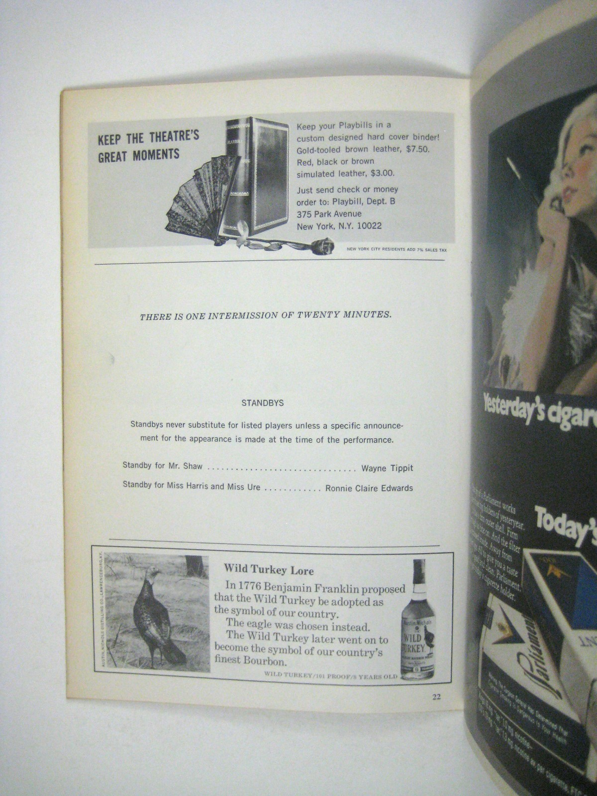 Old Times Playbill 1972 Billy Rose Theatre Rosemary Harris Mary Ure ...