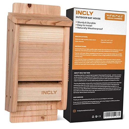 Small Bat House Kit for Outdoors 14.6"x6.7"x2.2" Shelter Box Roosting ...