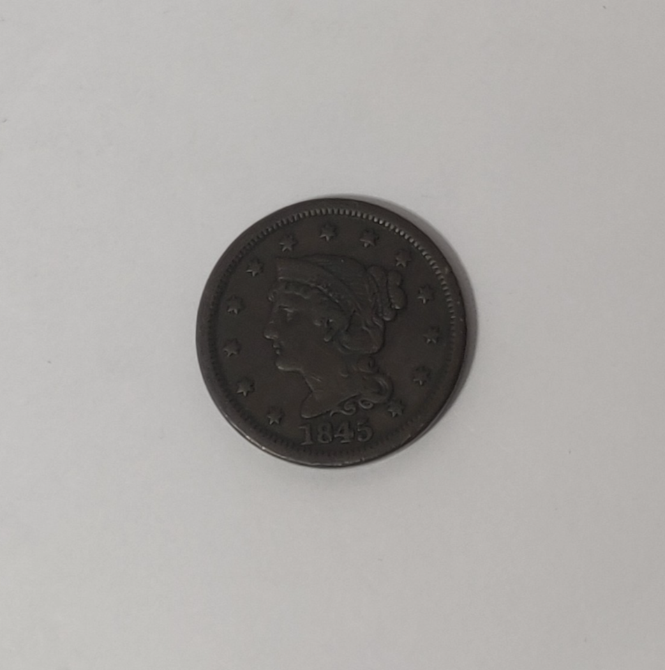 1845 BRAIDED HAIR LARGE CENT | eBay