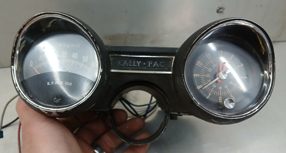 '65-66 Vintage Shelby Mustang Rally Pac Tachometer/Clock Combo | eBay