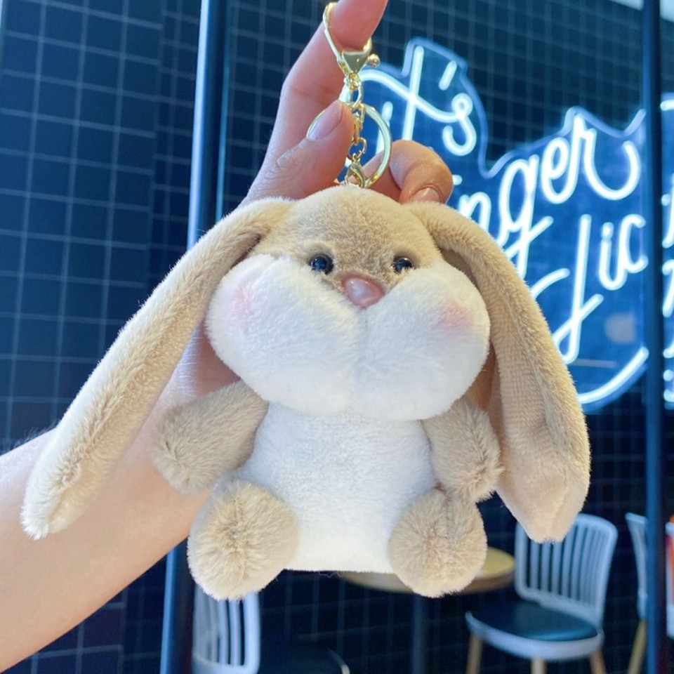 Plush Doll Plush Rabbit Keychain Cute Bunny Stuffed Doll Creative Key ...