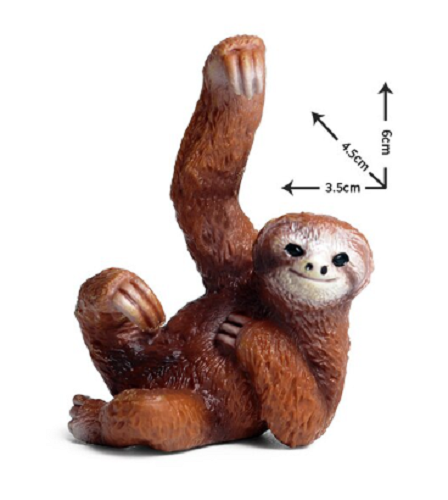 6cm Brown Sloth PVC Toy Folivora Wild Animal Figure Doll Kids Gift | eBay