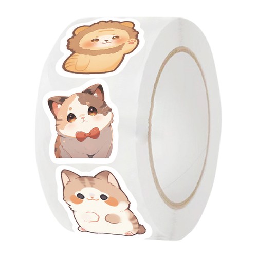Cartoon Cats Sticker Rolls Kids Reward Stickers Rolls 500 Pieces ...