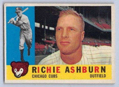 1960 RICHIE ASHBURN - Topps Baseball Card # 305 - CHICAGO CUBS | eBay