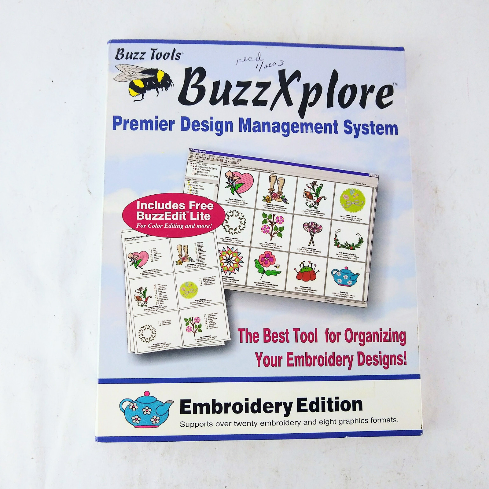 Buzz Tools BuzzXplore 1.0 Embroidery Edition w/ Serial # for Windows 98 ...