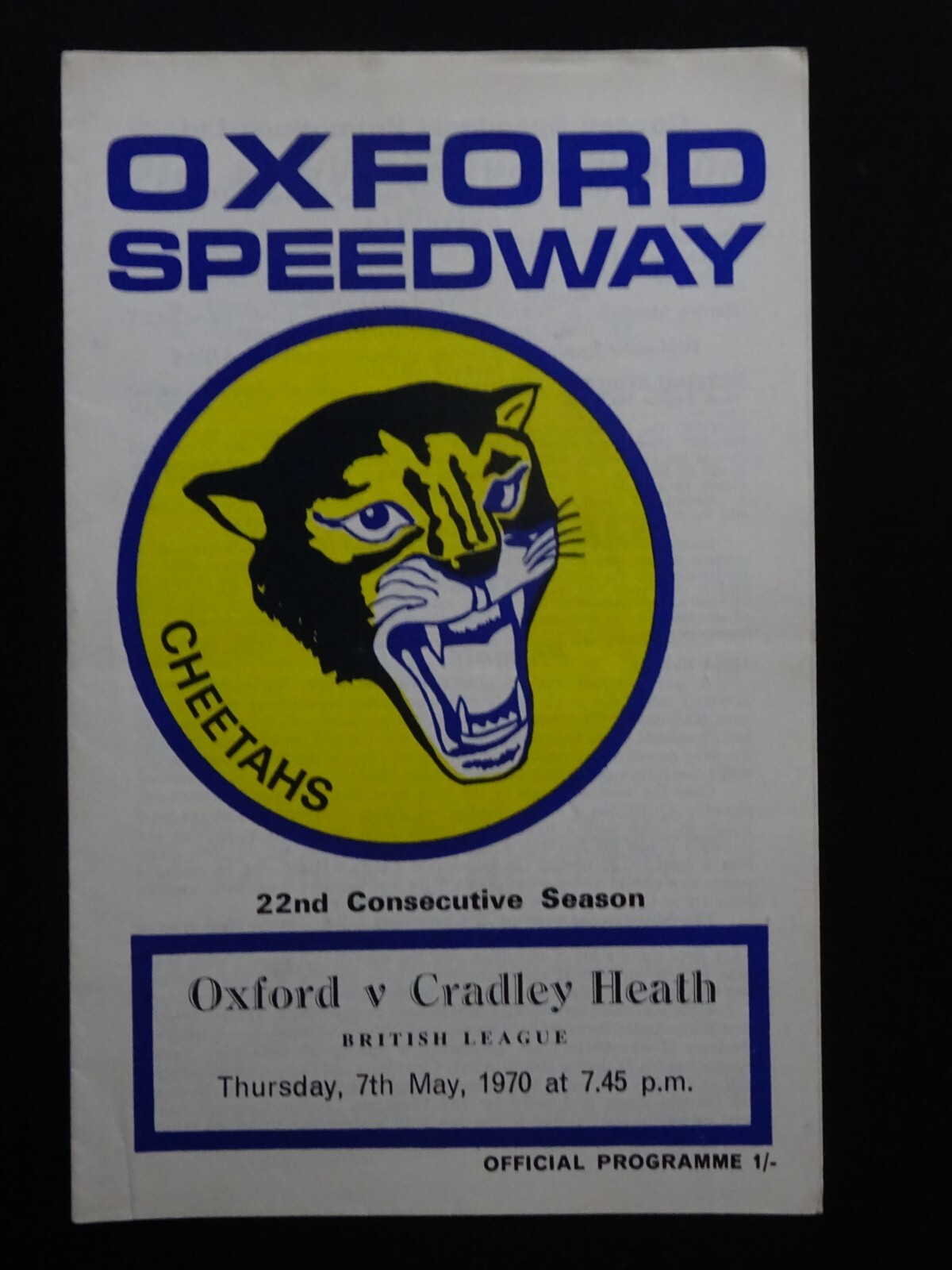 Choice of OXFORD Cheetahs speedway programmes 1963-1980 British League ...