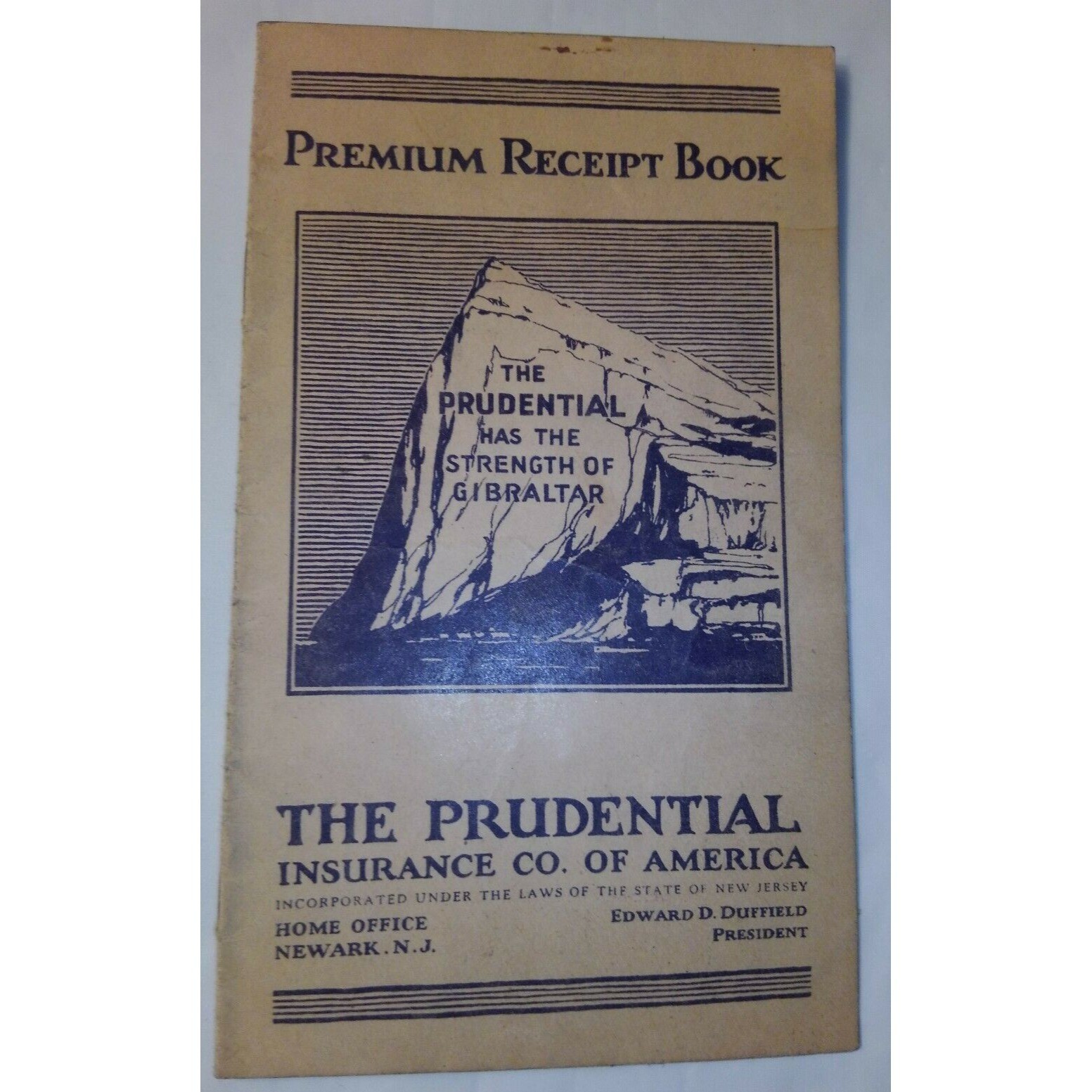 1926-29 PRUDENTIAL INSURANCE CO OF AMERICA PREMIUM RECEIPT BOOK | eBay