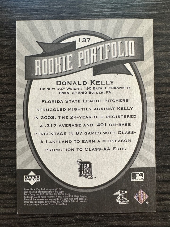 Donald Kelly 2004 Upper Deck Rookie Portfolio, #0402/2004 -0053 | eBay