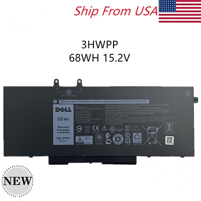 Genuine 68Wh 3HWPP Battery For Dell Precision 3541 3551 Latitude 5401 ...