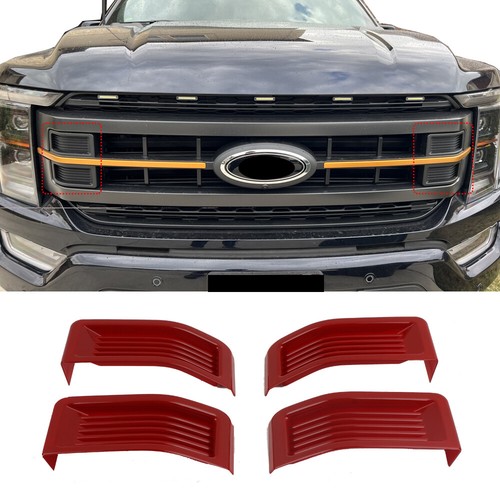 Red Tremor Front Grille Grill Insert Cover Trim Bezels For Ford F-150 ...