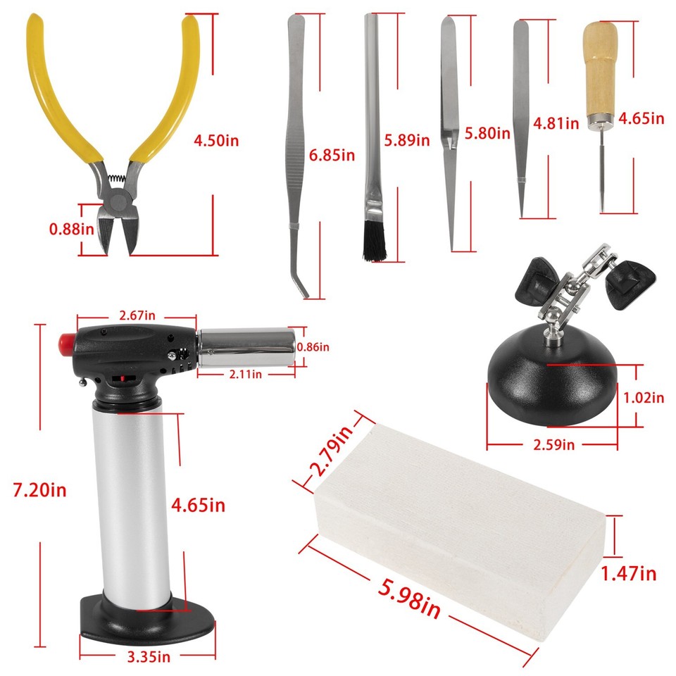 Jewelry Soldering Kit w/Butane Torch, Third Hand,Tripod for Beginner ...