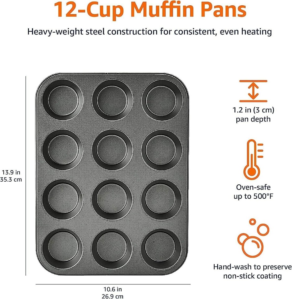 Rectangular Muffin Trays Cupcake Tin Pan Non Stick Bakeware Baking ...