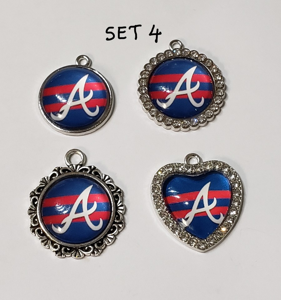 Sale set of 4 pcs charm of Atlanta Braves Baseball team CZ stones ...