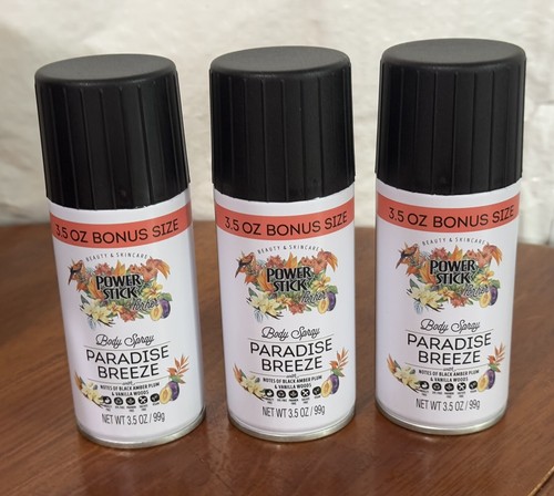 3- Pack Of Power Stick Body Spray Mist Paradise Breeze 3.5 oz New | eBay