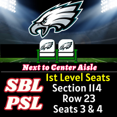2 Philadephia Eagles SBL PSL Season Ticket Rights - Sec 1114 Row 23 ...