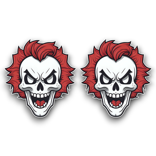 2x Small Laughing Clown Head Vinyl Sticker Decals For Car Van Laptop ...
