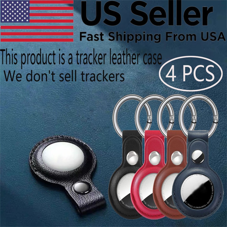 Airtag 4Pack Leather Holder, Air Tag Keychain Case for Apple Tag ...