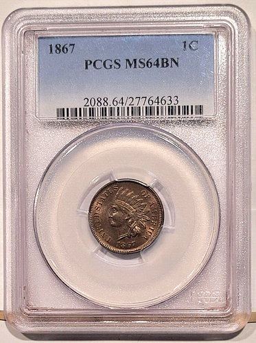 1867 United States Indian Penny PCGS MS 64 Brown | eBay