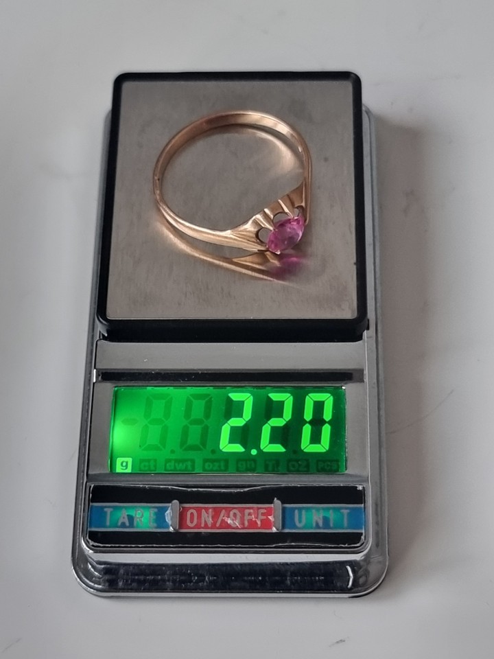 Rare Vintage Original Soviet Russian Solid Rose Gold Sapphire Ring 583 ...