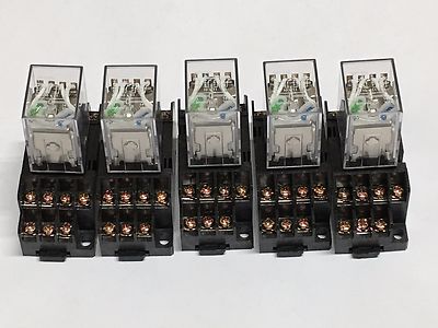 Relay MY4N-J MY4N MY4 12V 12VDC COIL 5pcs and Socket PYF14A 5pcs | eBay