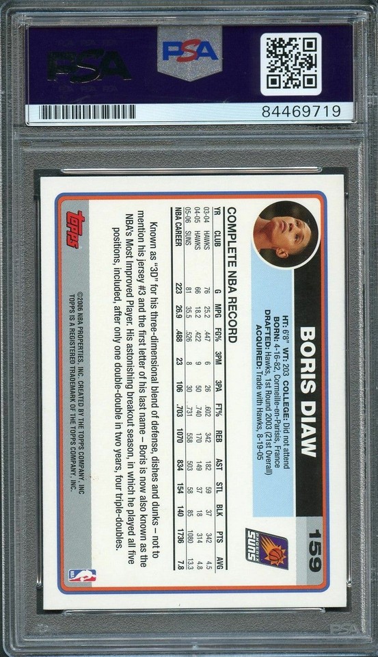 2006-07 Topps #159 Boris Diaw Signed Card AUTO PSA Slabbed Suns | eBay