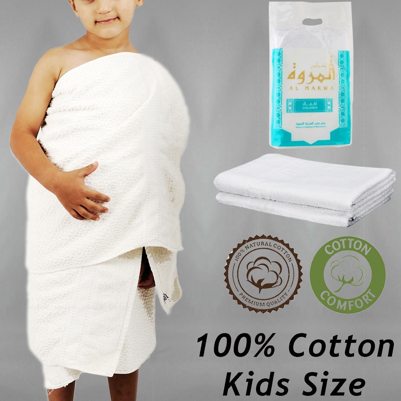 Towel Ihram Al Marwa 100%Cotton Children 2Piece Cloth Hajj Umrah Kids ...