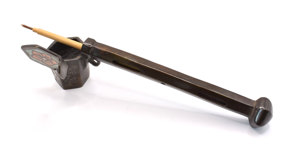 Vintage Japanese Green Orange Enamel Cloisonne Bronze Yatate ...