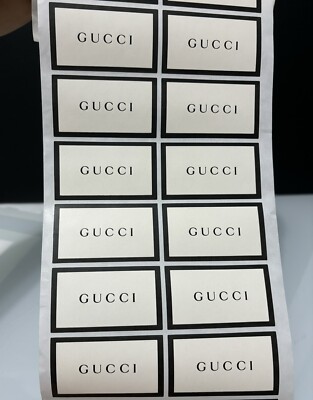 10 Authentic Designer GUCCI Ivory And Black Border stickers BRAND NEW ...