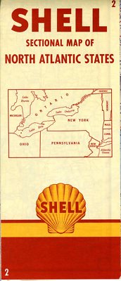 1952 Shell Road Map: North Atlantic States NOS | eBay