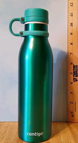 Contigo Silver Blue Green 20 oz Insulated Stainless Steel Water Bottle ...