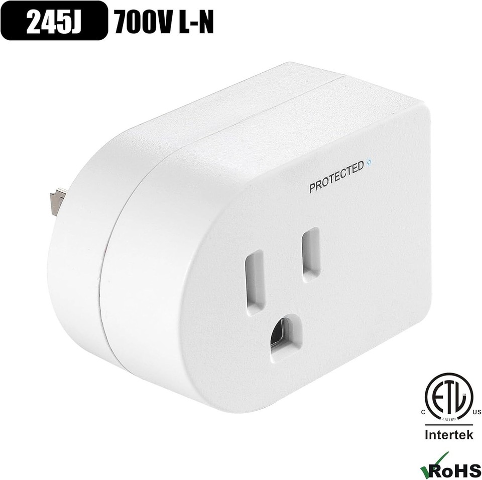 1 White or 3 Pack Grounded Outlet With ON Off Switch Single Plug In ...