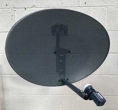 New Freesat 80cm Zone 2 Satellite Dish Kit 4 Way Hybrid Twin LNB (2x2 ...