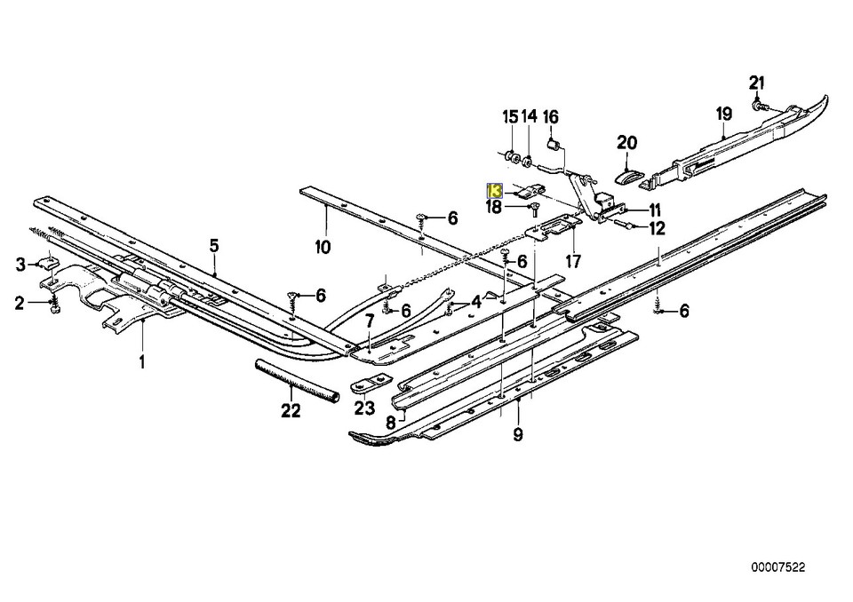 BMW E21 E30 E12 E28 E24 E23 Sunroof Guide Sliding Piece 54121843424 New ...