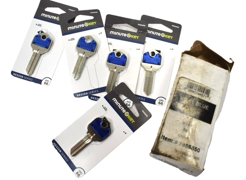 Lot of 5 MinuteKey Design Series Blue KW1 Key Blanks 9986850 Stainless ...