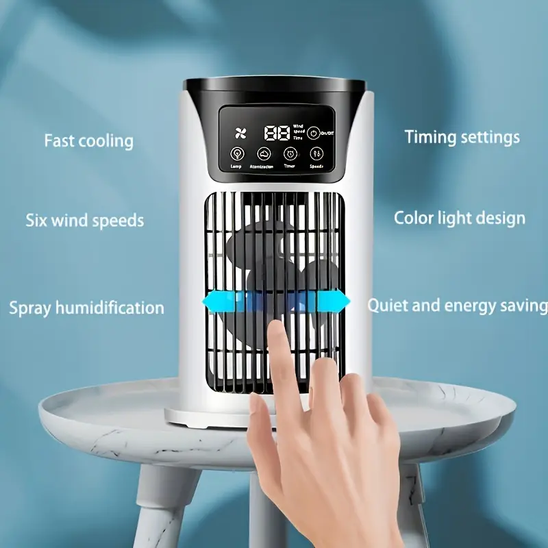 Portable Mini Air Cooler Fan 3 in 1 Ice Cold Cooling Air Conditioner ...