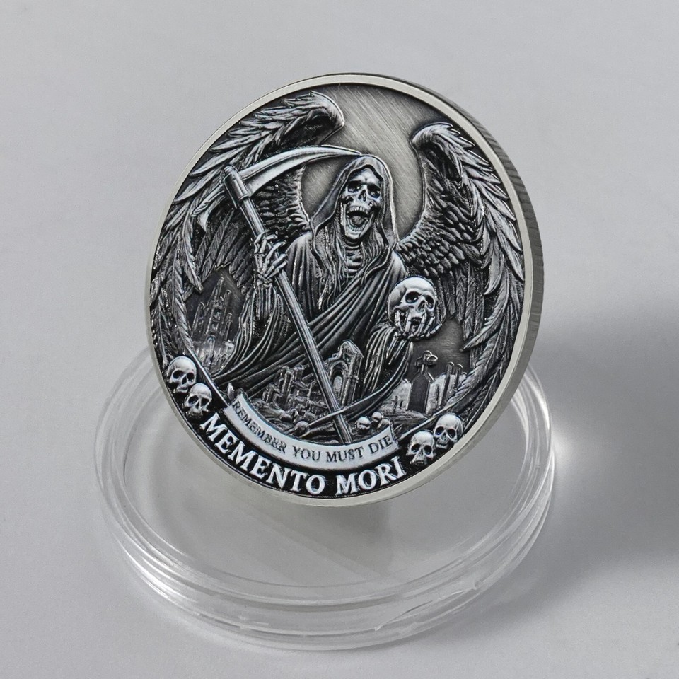 Grim Reaper Is Coming Skull Memento Mori Coin Stoic Challenge Coin ...